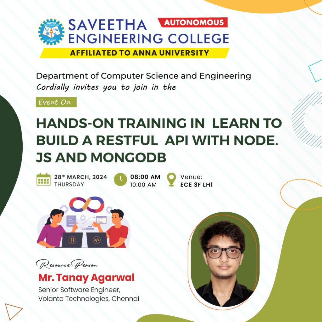 HANDS – ON TRAINING IN LEARN TO BUILD A RESTFUL API WITH NODE JS AND ...