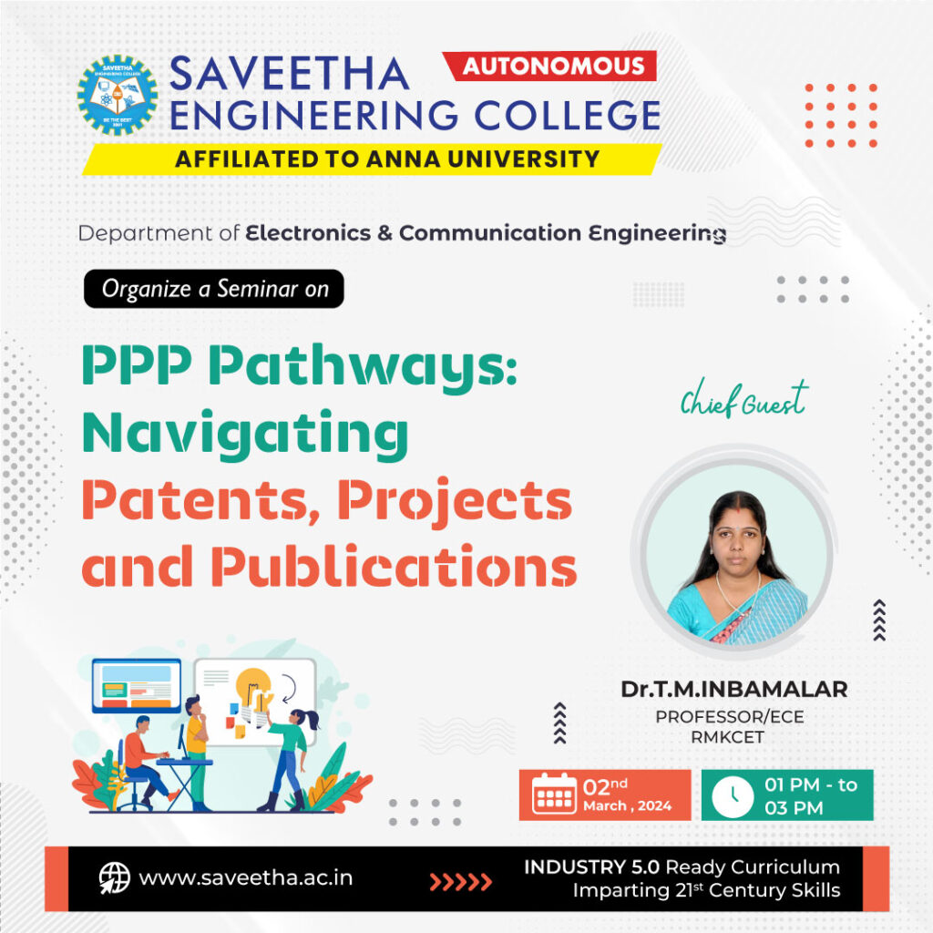 Organize a Seminar on PPP Pathways: NavigatingPatents, Projects and ...