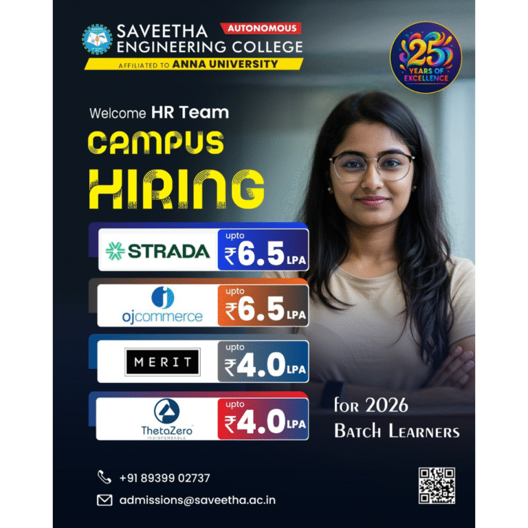 🔥 Crafting Careers: SEC Campus Hiring Drives Are Live! - Saveetha Engineering College